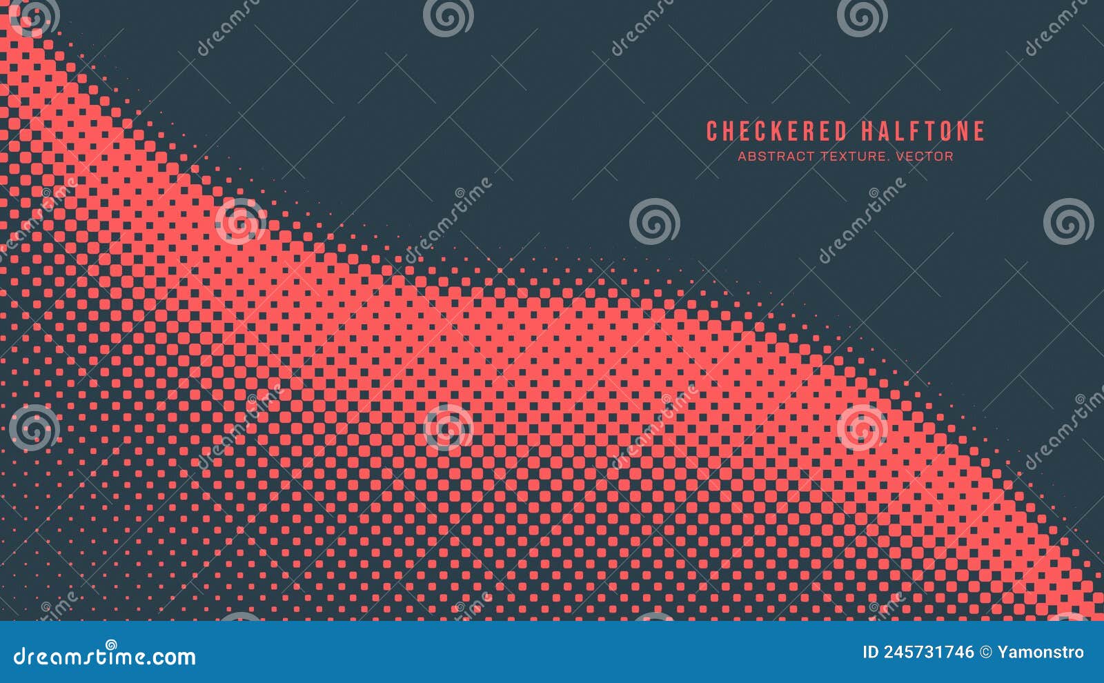 Halftone Checker Pattern Vector Smooth Curve Border Red Blue Abstract ...
