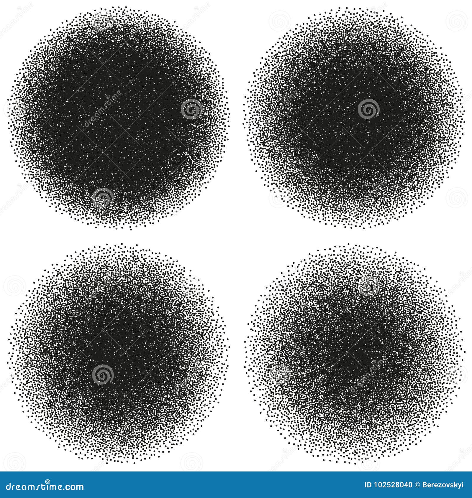 Halftone Circle Abstract Dotwork Objects. EPS 10 Vector Stock Vector ...