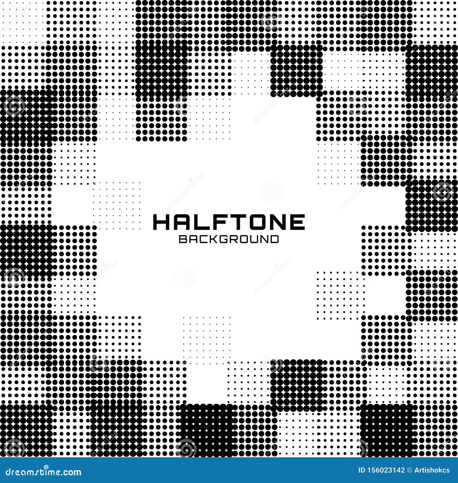 Halftone Circle Dots Grunge Pattern Background. Border Frame Halftone ...