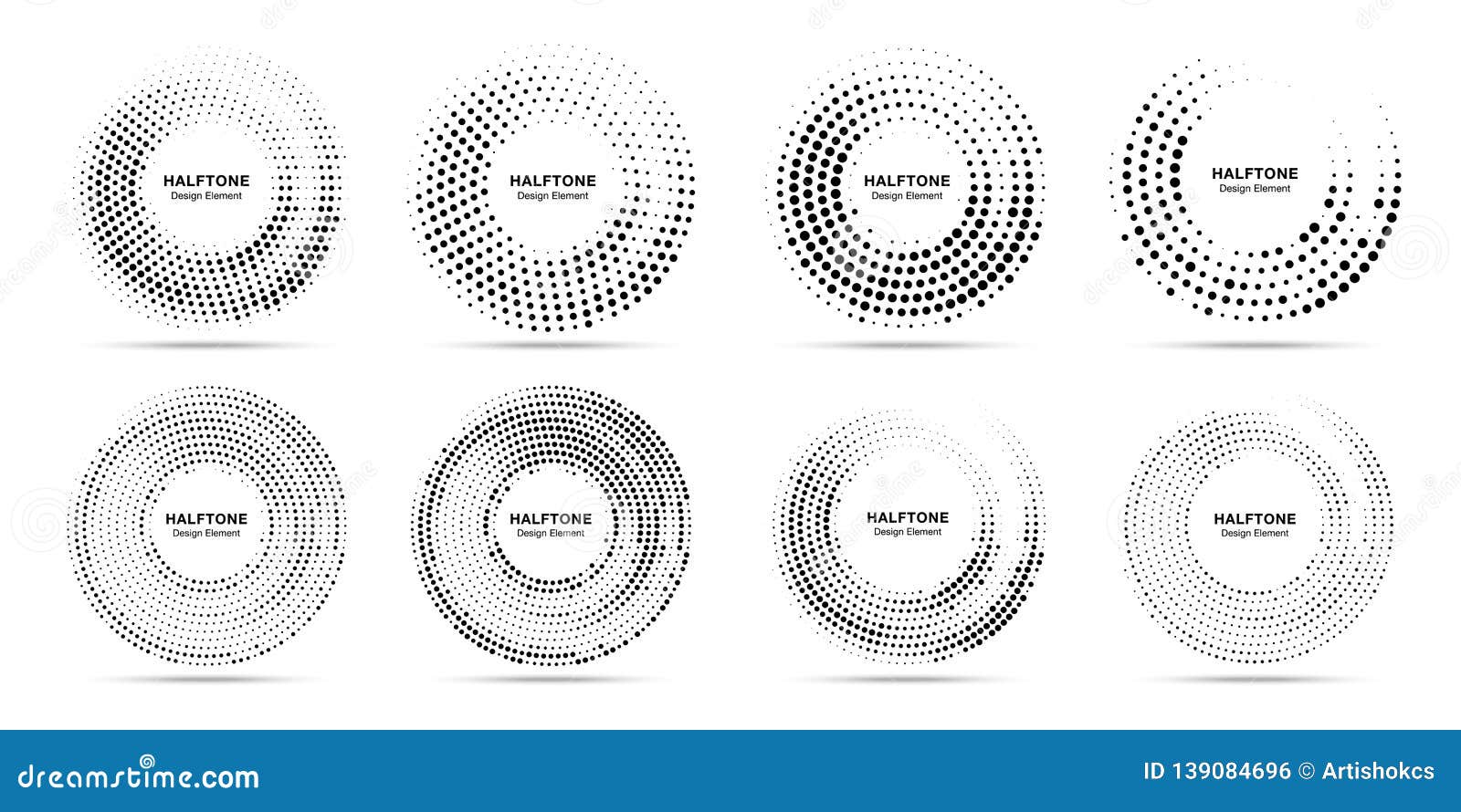 Halftone Circle Dotted Frame Circularly Distributed. Logo Emblem Design ... Halftone Circle Dotted Frame Circularly Distributed. Logo Emblem Design ...