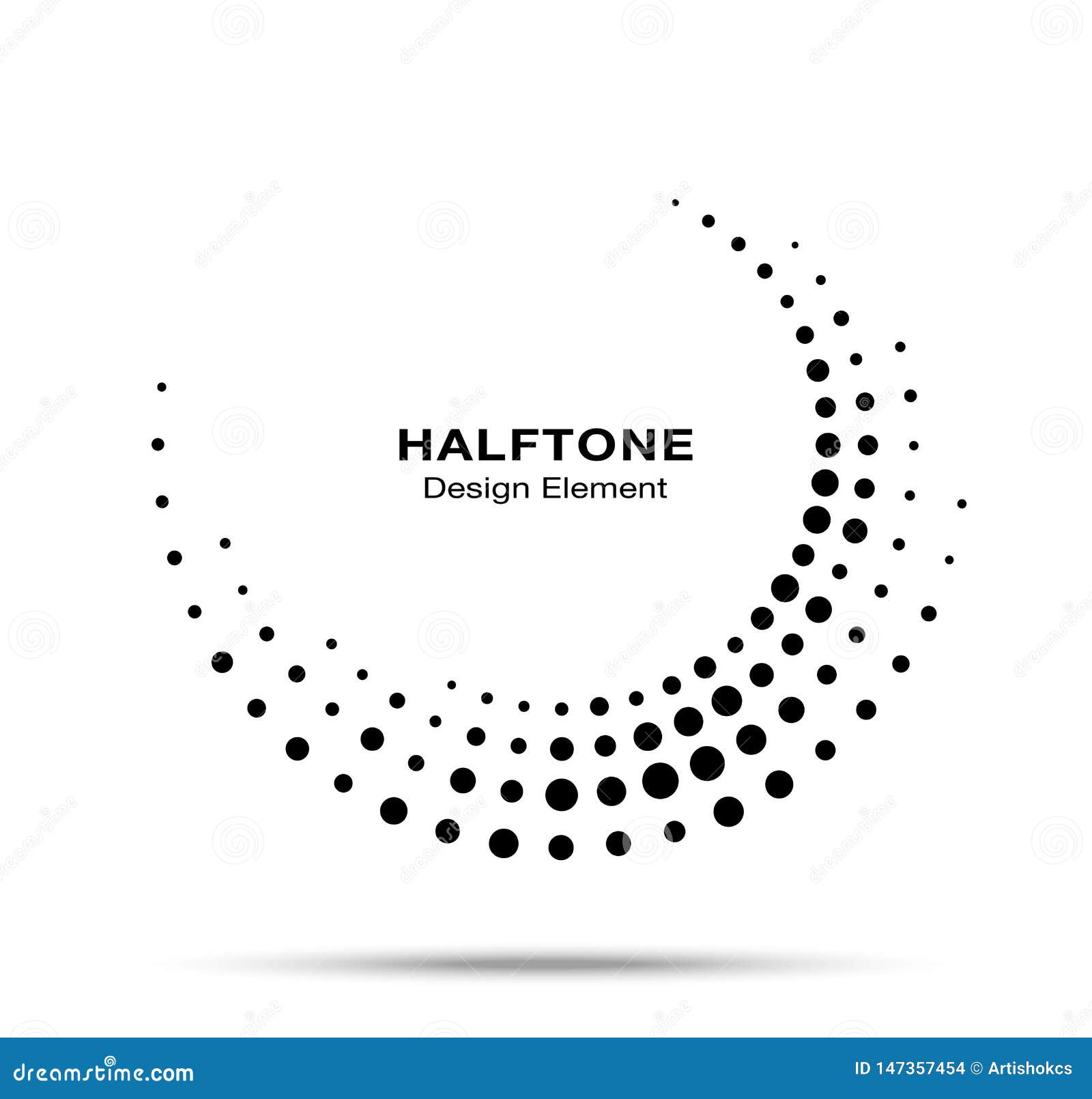 Halftone Circle Dotted Frame Circularly Distributed. Vector Dots Logo ...