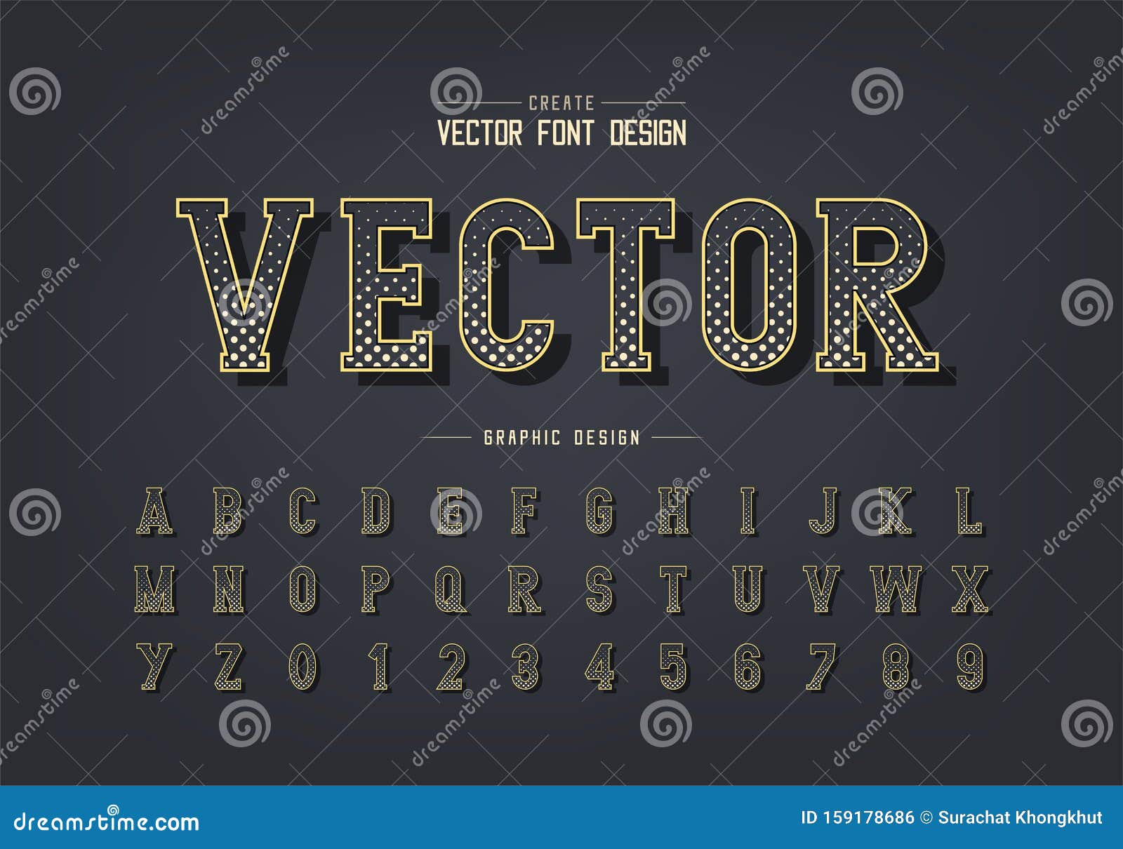 Halftone Circle Font and Alphabet Vector, Digital Writing Style ...