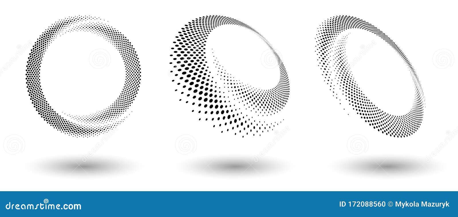 Halftone Circle Frame, Abstract Dots Logo Emblem Design Element for Any Project. Round Border ...