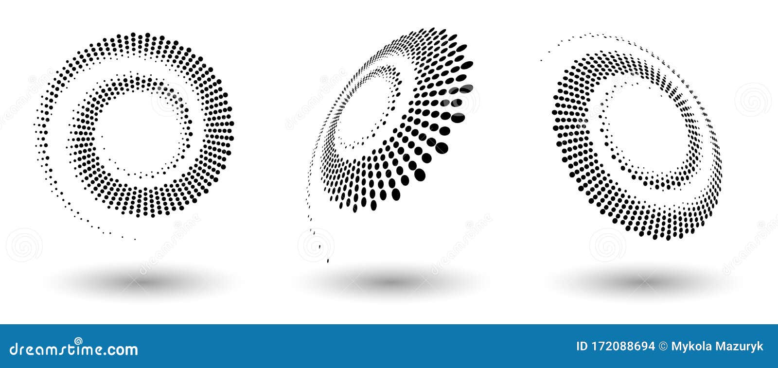 Halftone Circle Frame, Abstract Dots Logo Emblem Design Element for Any Project. Round Border ...