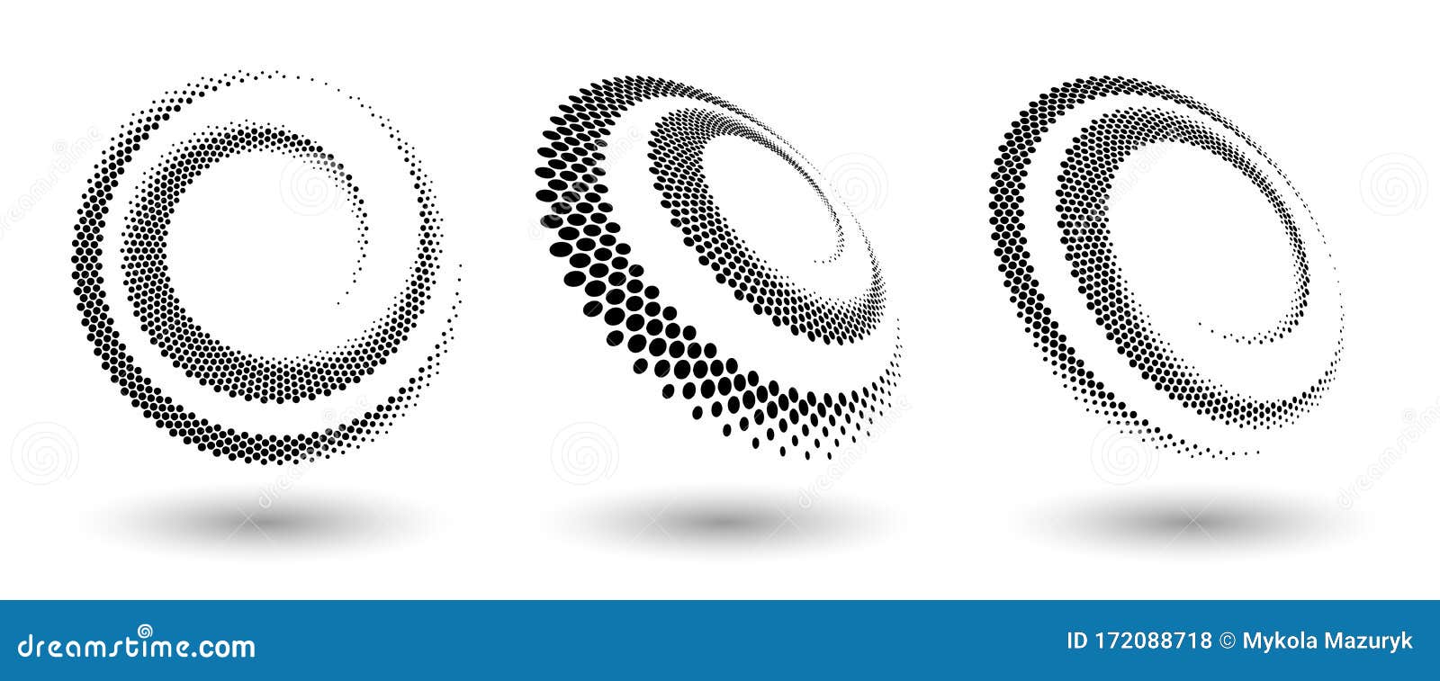 Halftone Circle Frame, Abstract Dots Logo Emblem Design Element for Any Project. Round Border ...