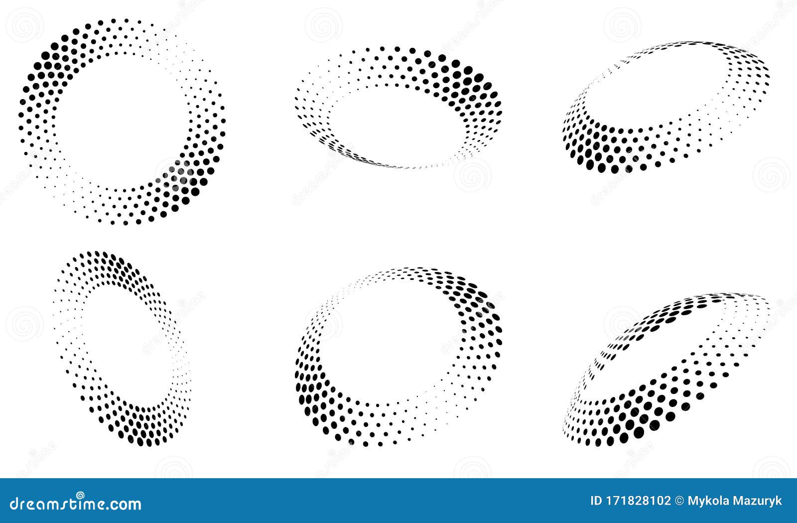 Halftone Circle Frame, Abstract Dots Logo Emblem Design Element for Any Project. Round Border ...