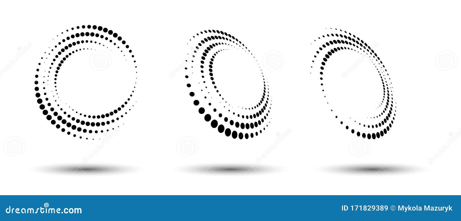 Halftone Circle Frame, Abstract Dots Logo Emblem Design Element for Any Project. Round Border ...