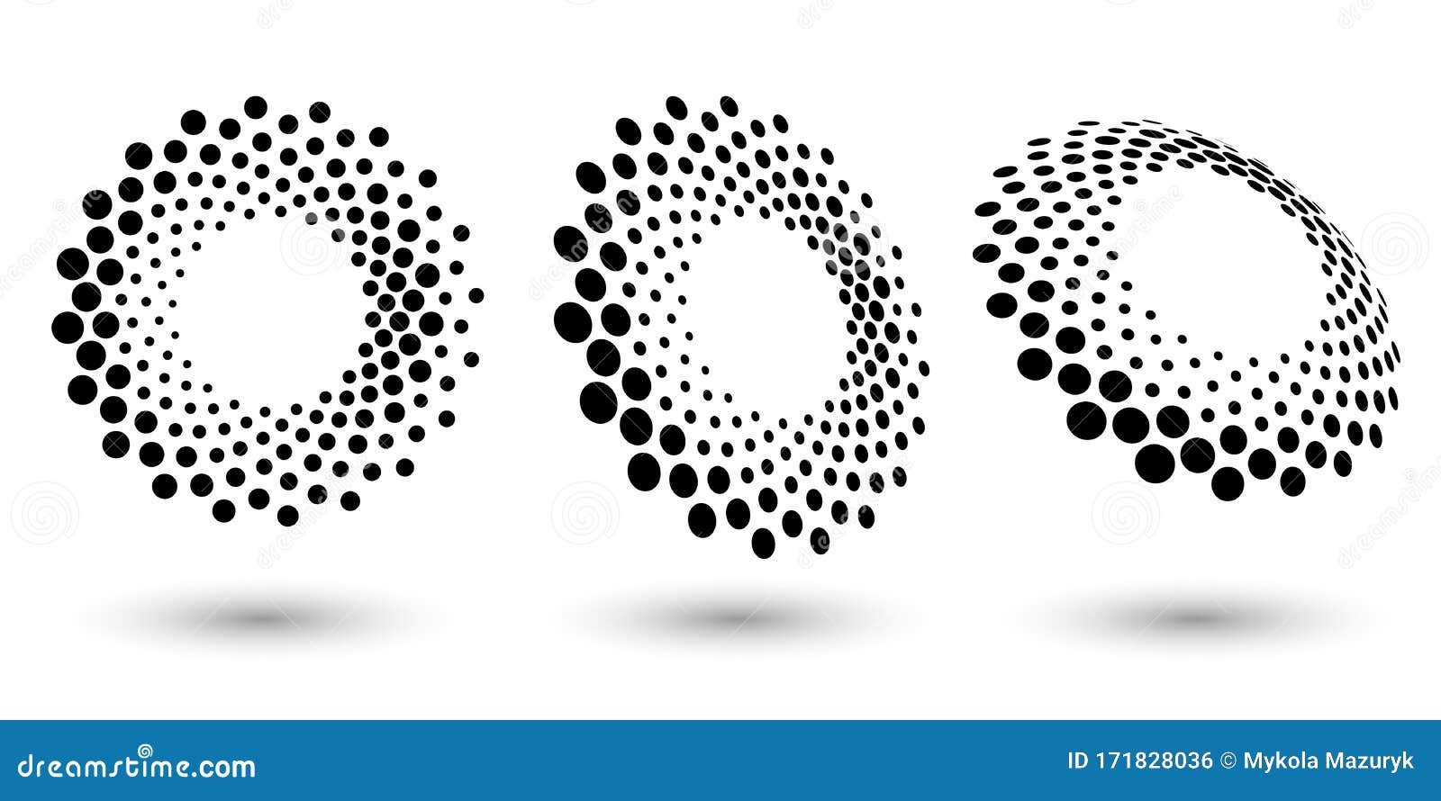 Halftone Circle Frame, Abstract Dots Logo Emblem Design Element for Any Projects. Round Border ...