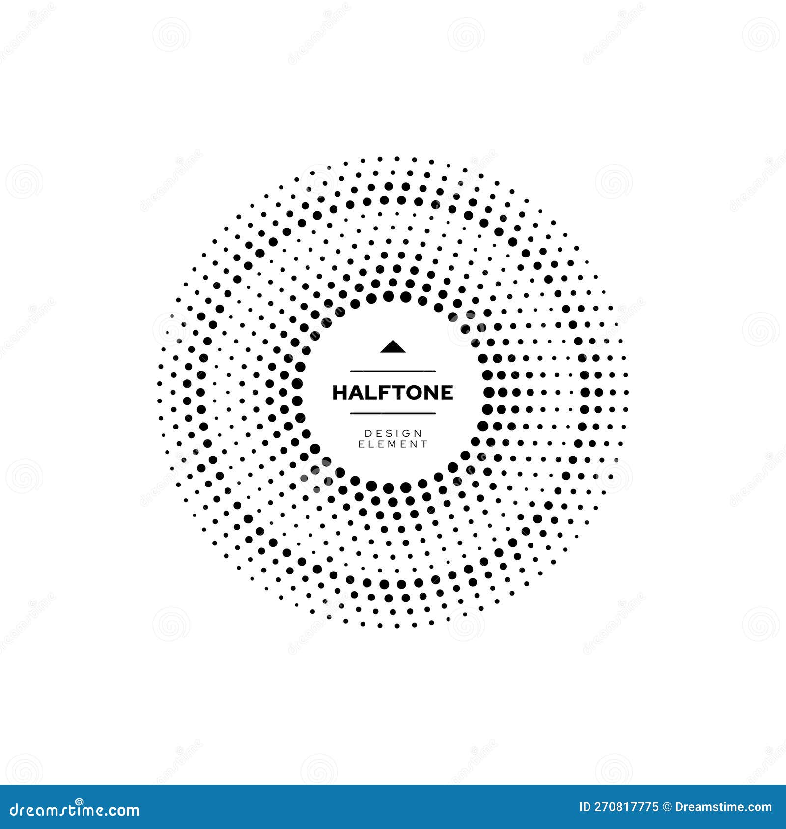 Halftone Circle Pattern Border of Frame with Dots Stock Illustration ...