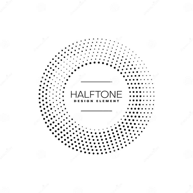 Halftone Circle Pattern Frame Border with Dots Stock Vector - Illustration of logo, geometric ...