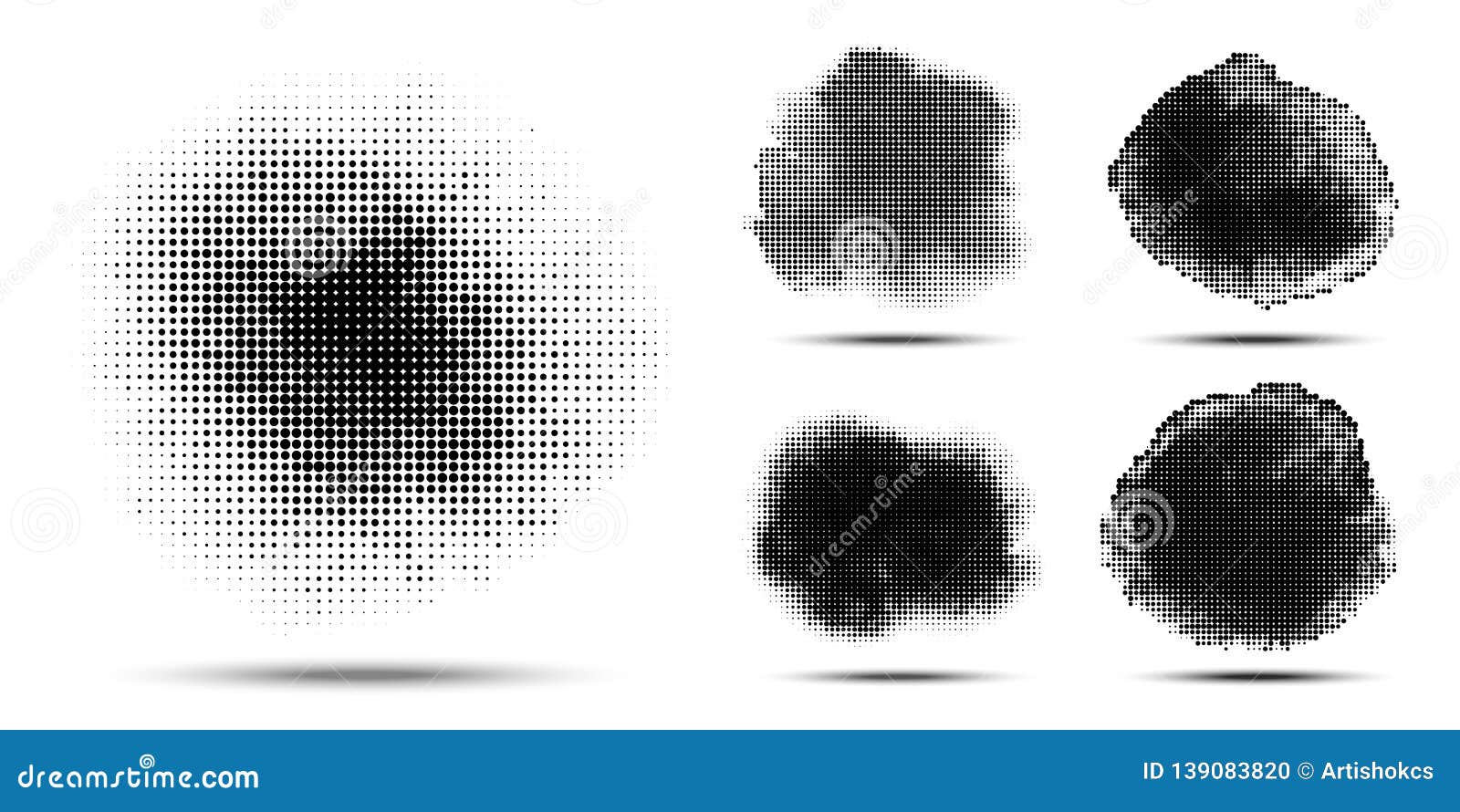 Halftone Circle Pattern Set. Grunge Spot Using Halftone Dots Texture ... Halftone Circle Pattern Set. Grunge Spot Using Halftone Dots Texture ...