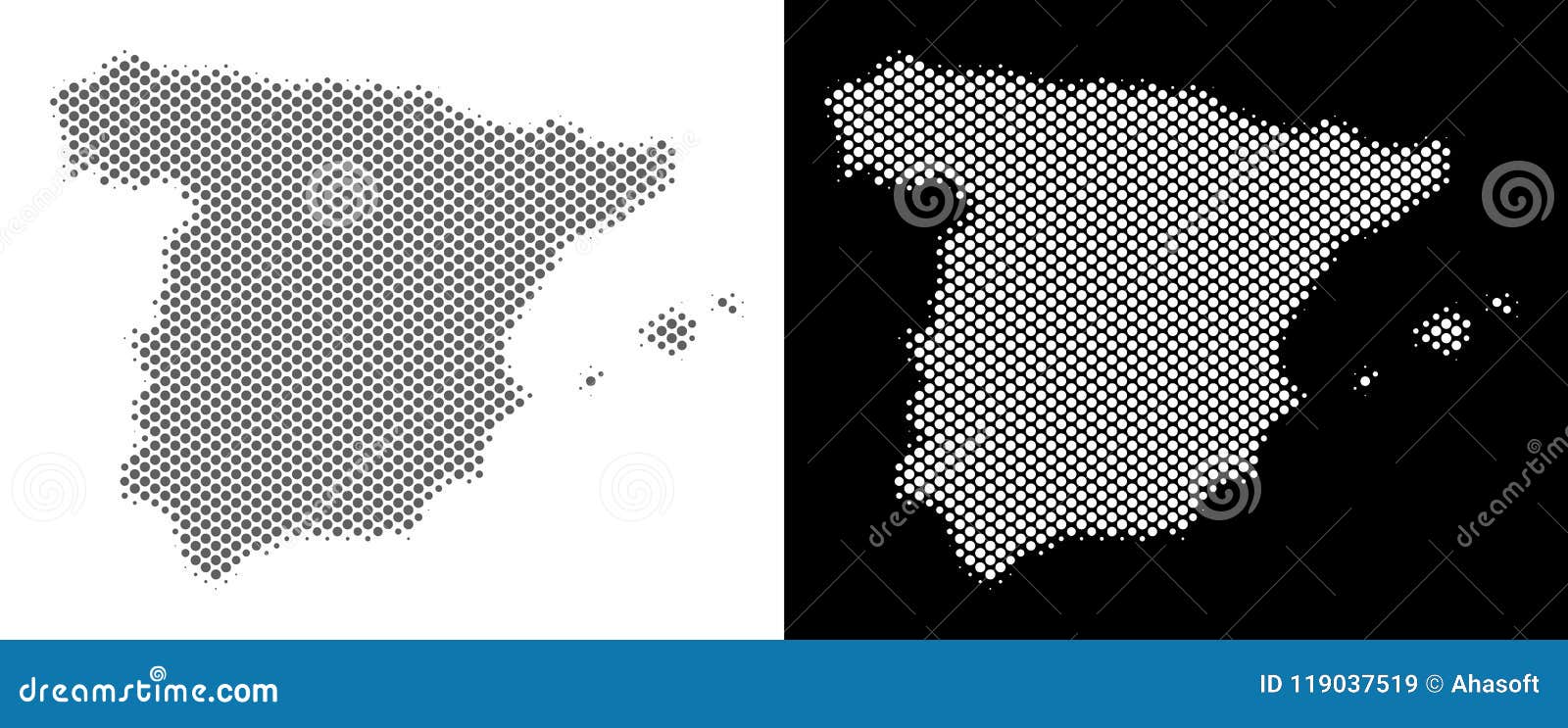 Pixel Map Of Spain. Vector Dotted Map Of Spain Isolated On White ...