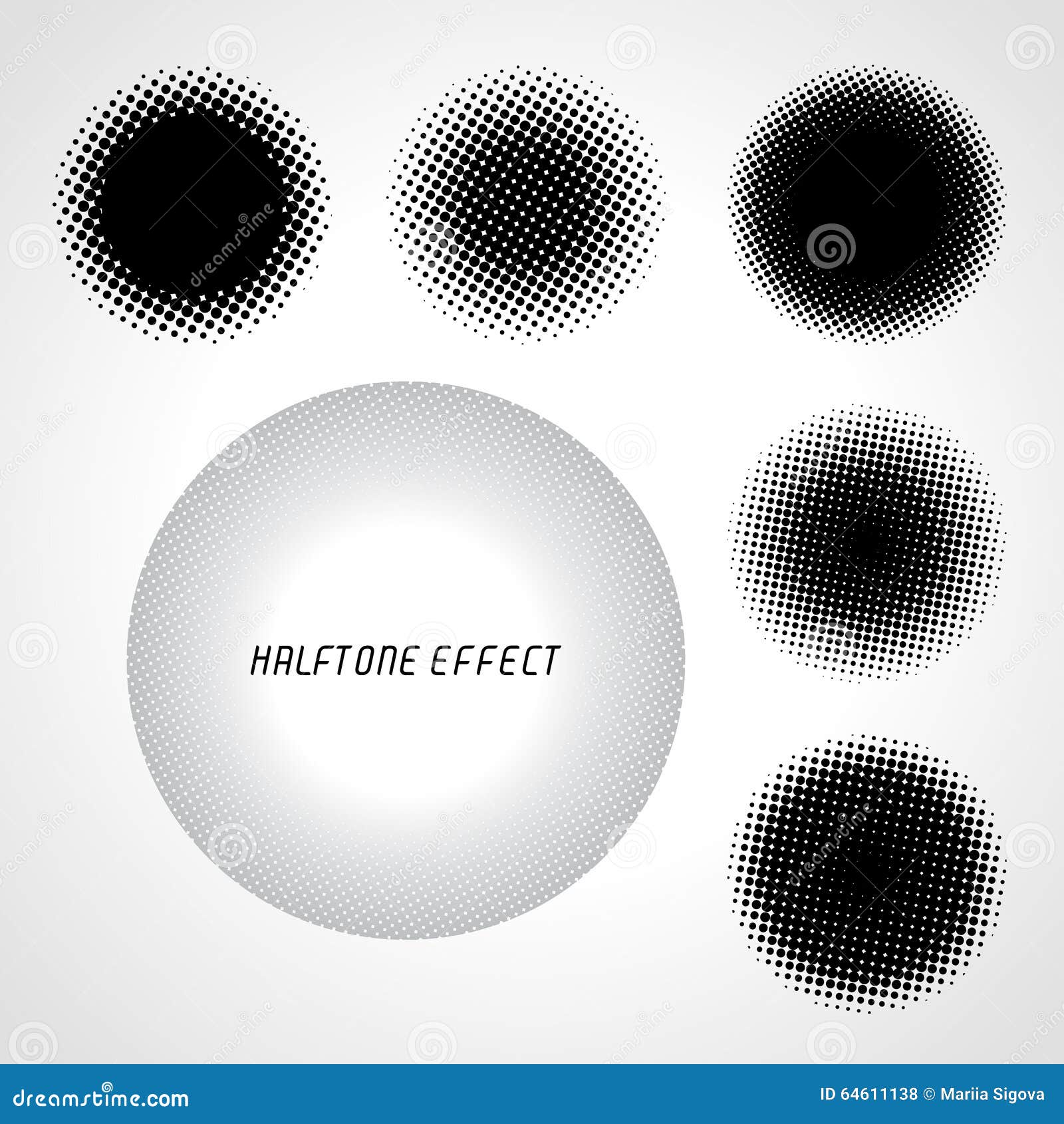 Halftone Circles Vector Set Stock Vector - Illustration of perspective ...