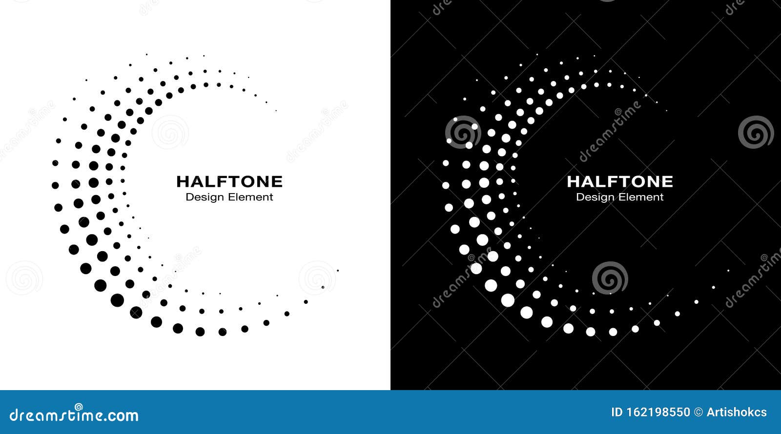 Dotted Frames. Abstract Round Brush Textures, Circle Spotted Borders ...