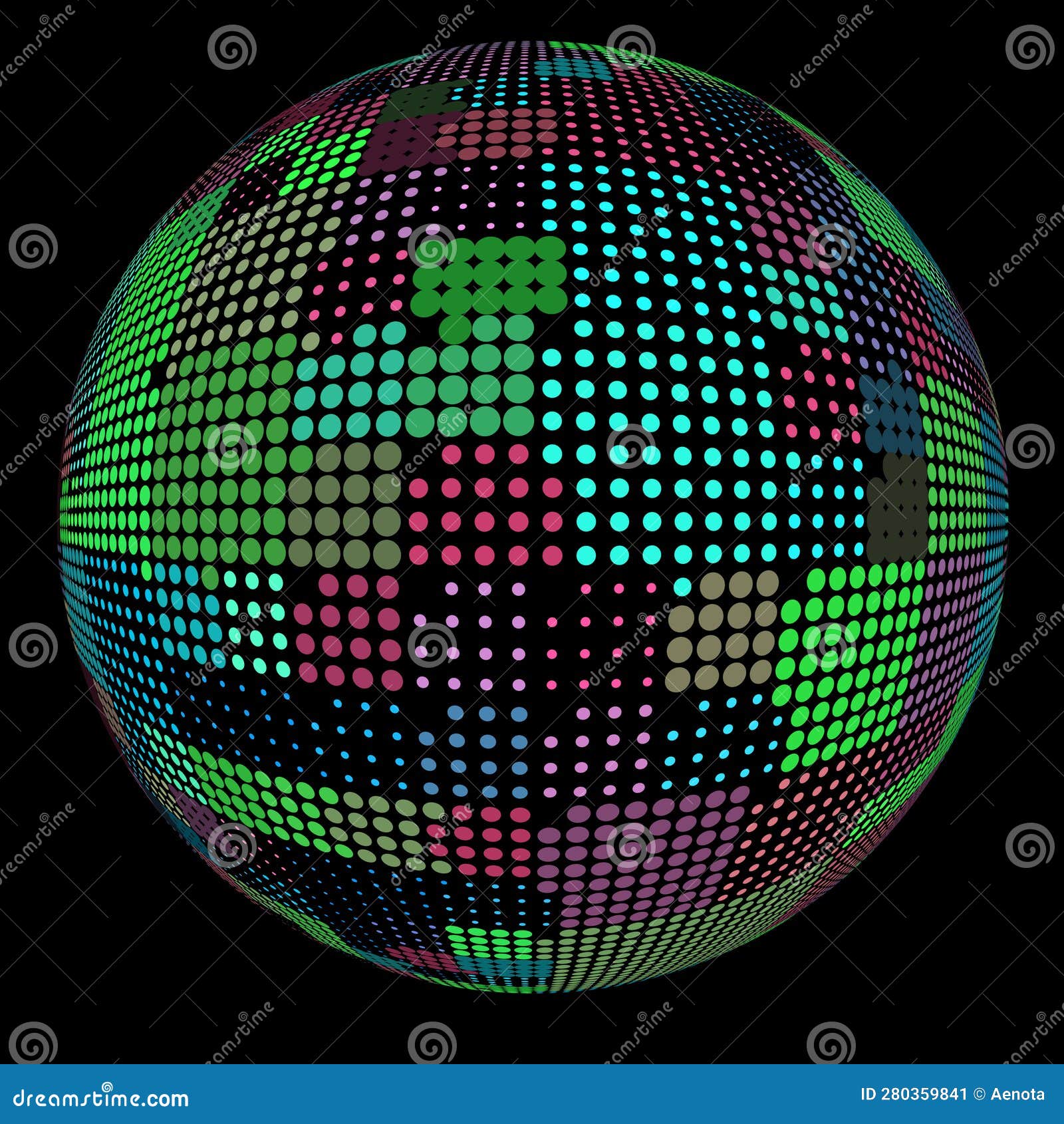 Halftone colored ball stock vector. Illustration of green - 280359841