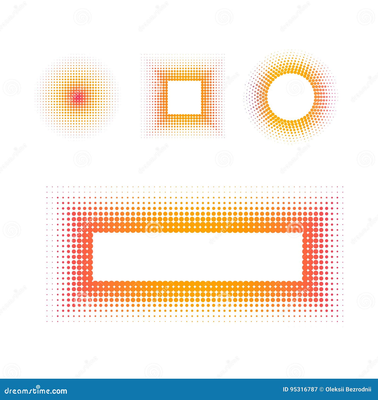 Halftone Colored Text Frame Vector Stock Vector - Illustration of ...