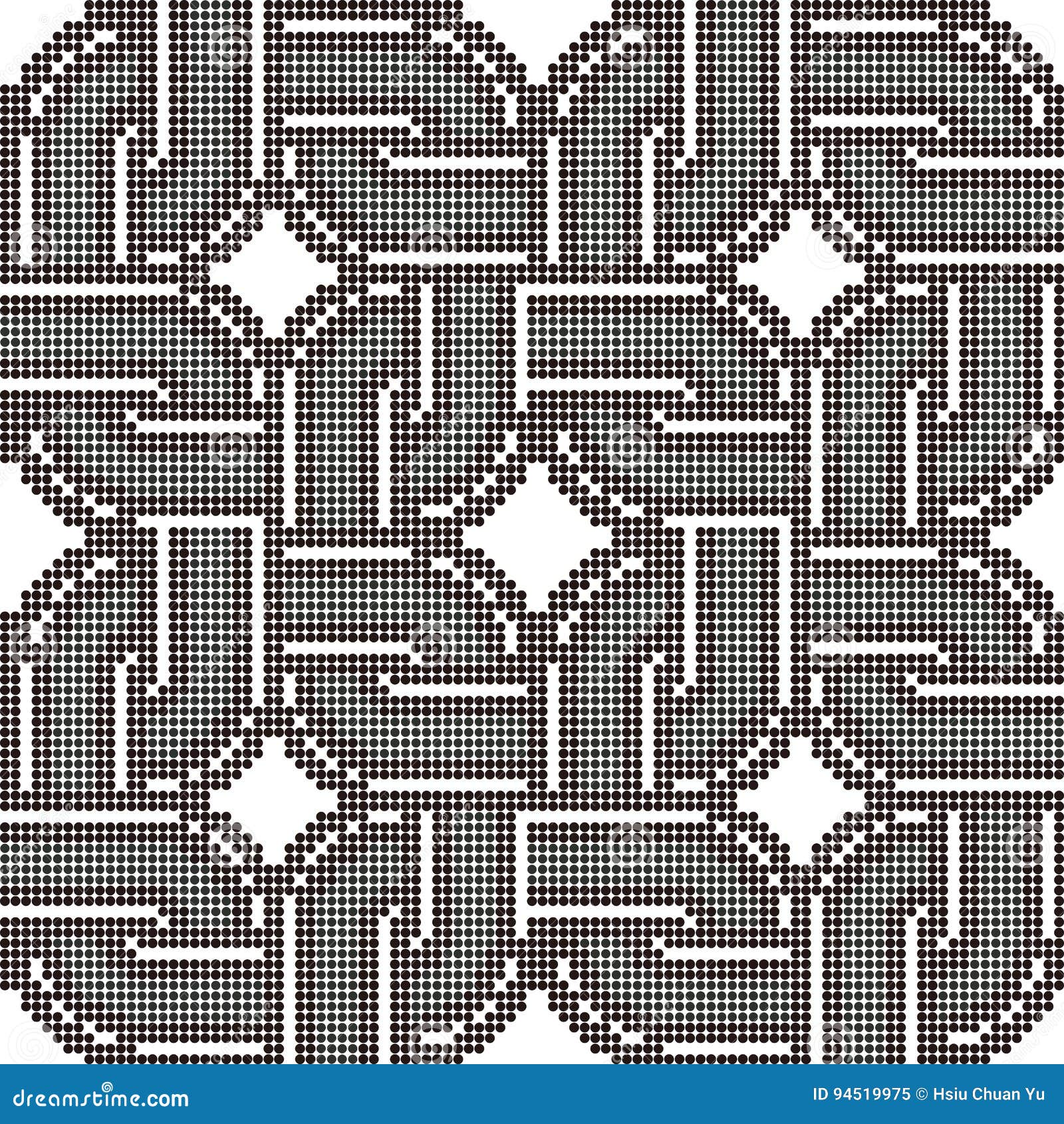 Halftone Colorful Seamless Retro Pattern Round Corner Square Cross ...