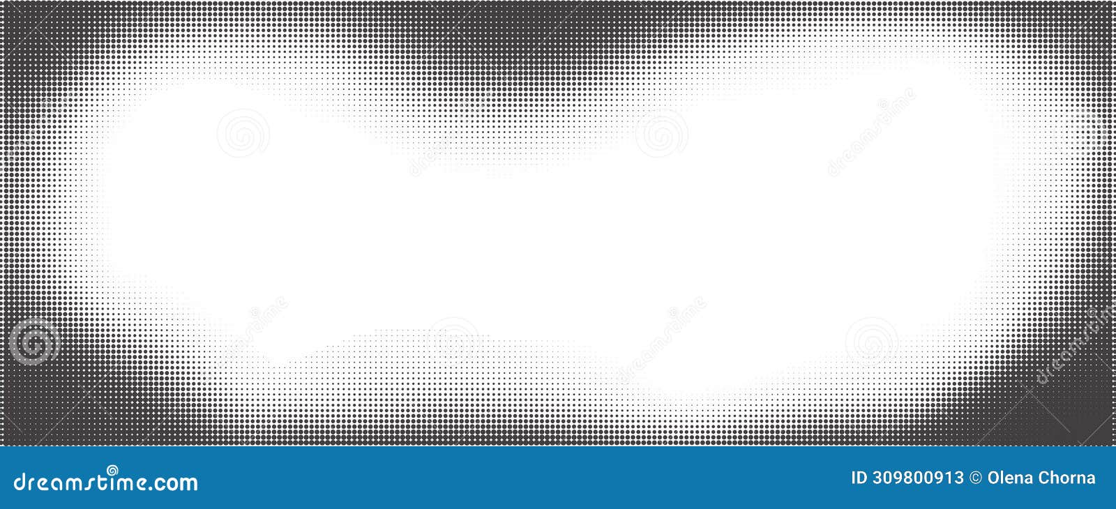 Halftone Comic Dotted Background. Vector Old Paper Grainy Frame. Grunge ...
