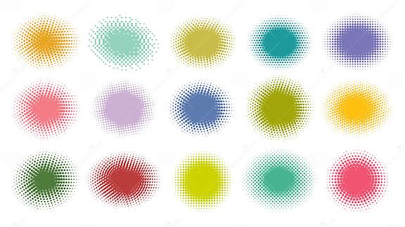 Halftone Comic Dotted Spot Pop Art Dot Round Blot Stock Vector ...