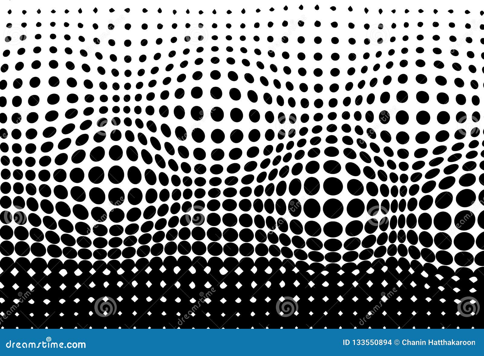 Pointillism, Abstract Waves, Curves Lines Vector Background ...