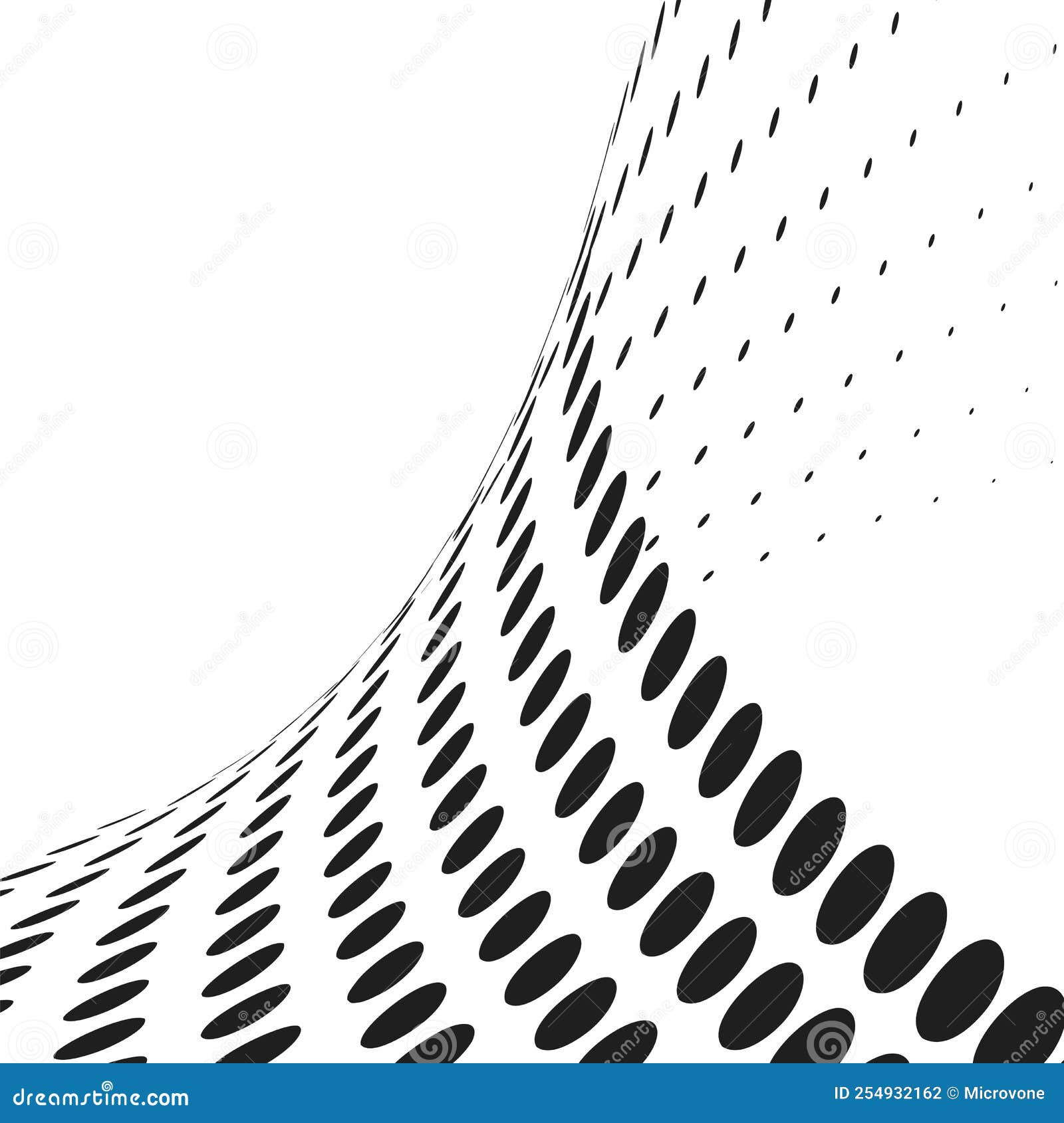 Halftone Curve. Black Dot Pattern Wave Form Stock Vector - Illustration ...