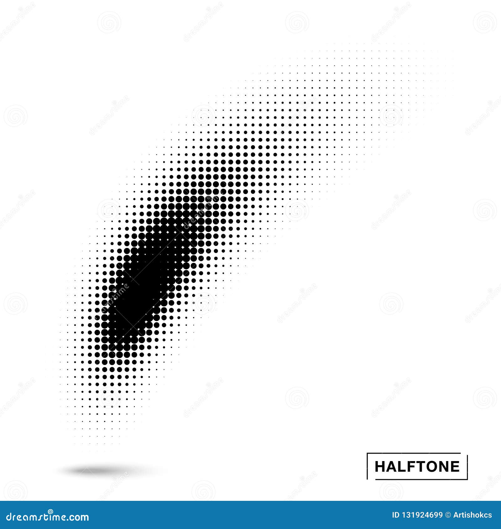 Halftone Curved Gradient Pattern Texture Isolated on White Background ...