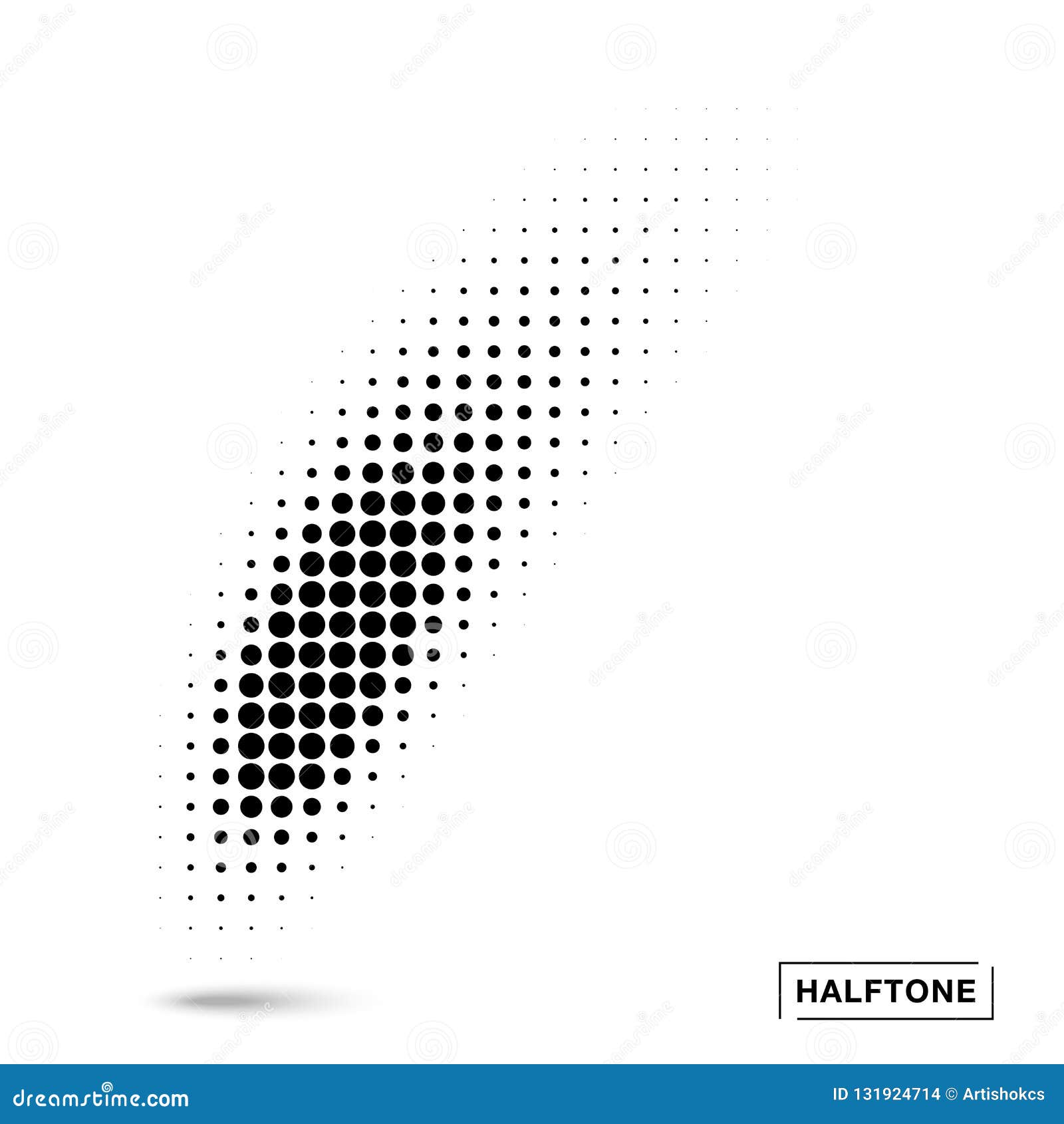 Halftone Curved Gradient Pattern Texture Isolated on White Background ...