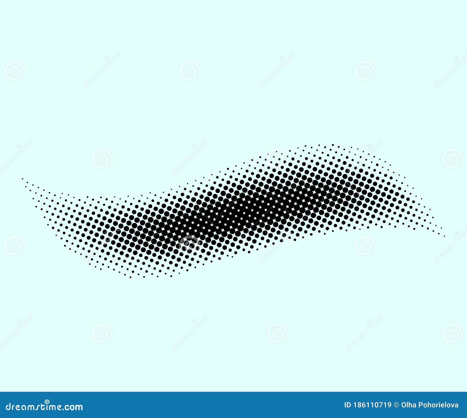 Halftone Curved Gradient Pattern Texture Isolated On White Background ...