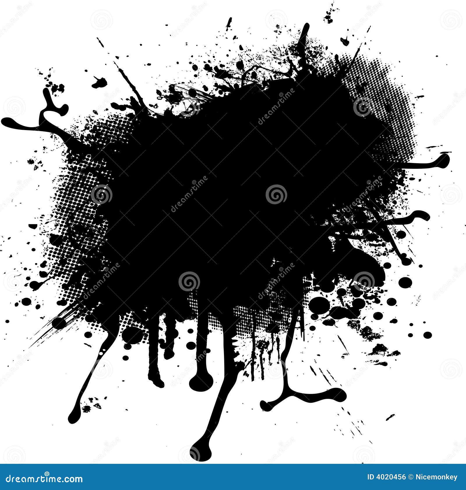 Halftone De Vlek Van De Inkt Spalt Vector Illustratie - Illustration of ...