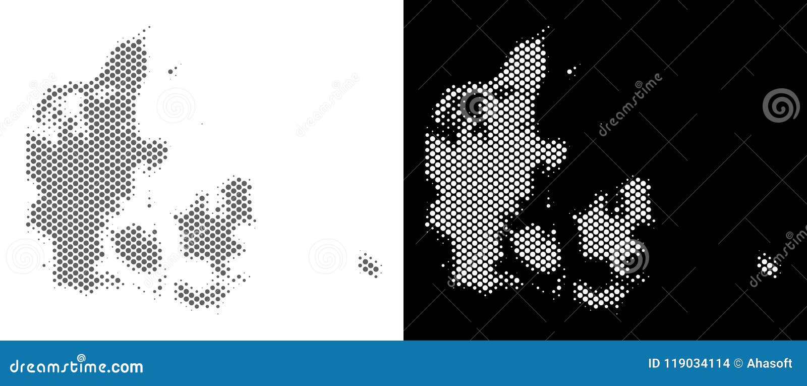 Halftone Denmark Map stock vector. Illustration of concept - 119034114