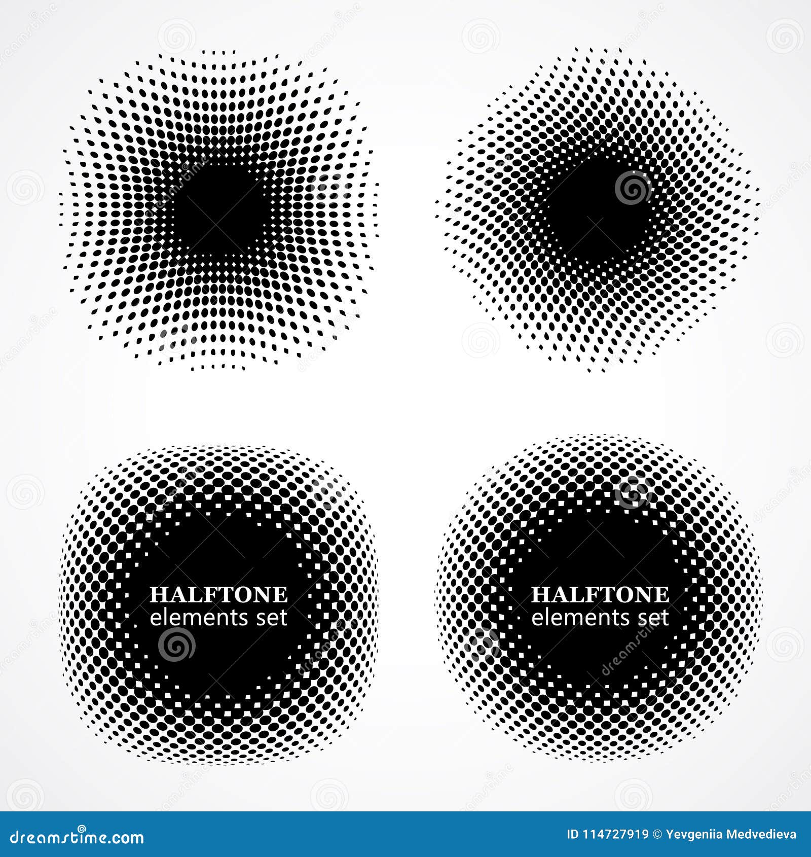 Halftone Design Elements. Vector Halftone Circles Stock Vector ...