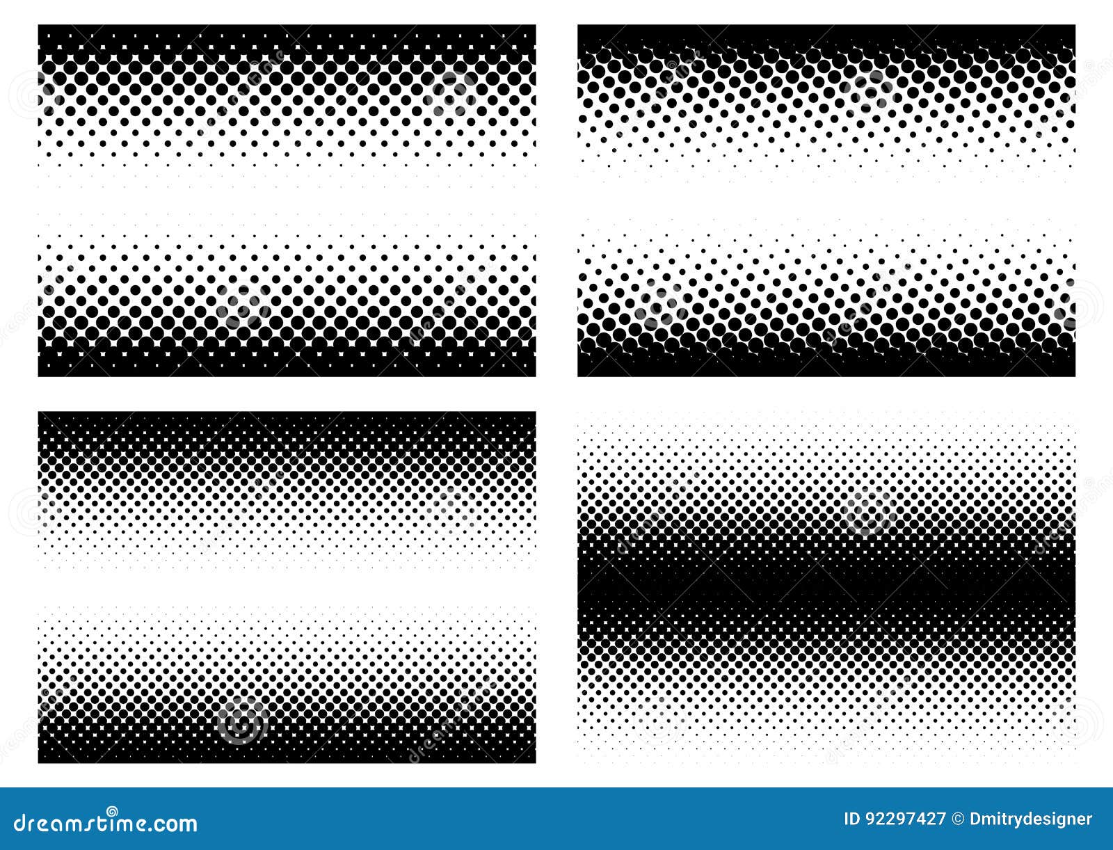 Halftone in Different Variations in Vector Stock Vector - Illustration ...