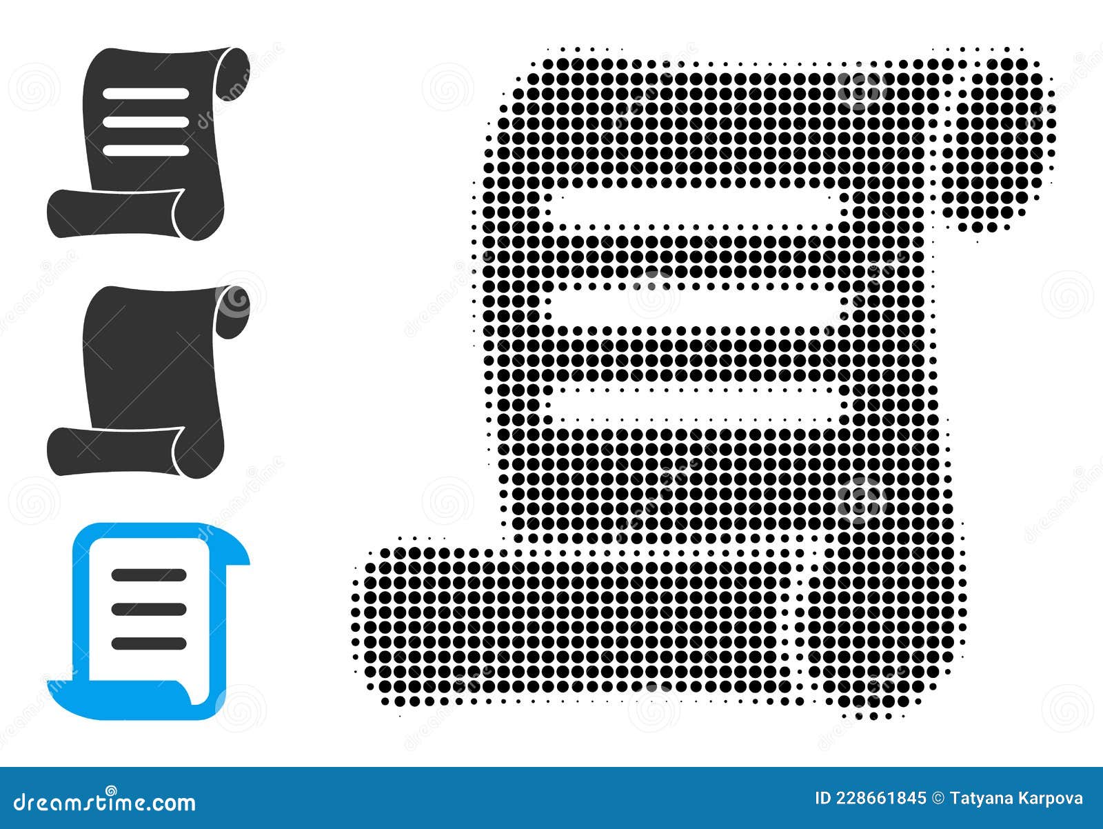 Halftone Dot Vector Document Roll Icon Stock Vector - Illustration of ...