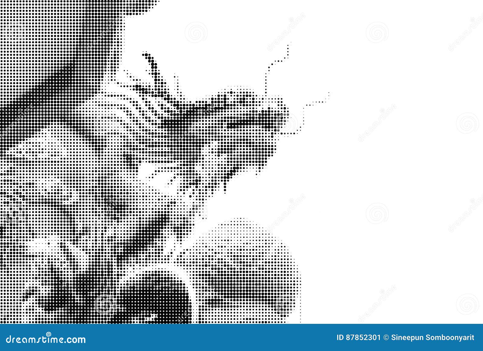 Halftone Dot Graphic of Generic Chinese Dragon Sculpture Stock Vector ...