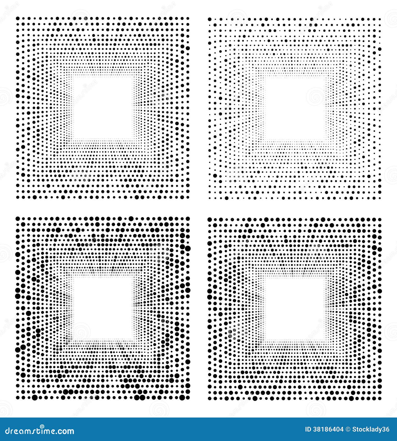 Halftone Dot Masks for Abstract Backgrounds Stock Illustration ...