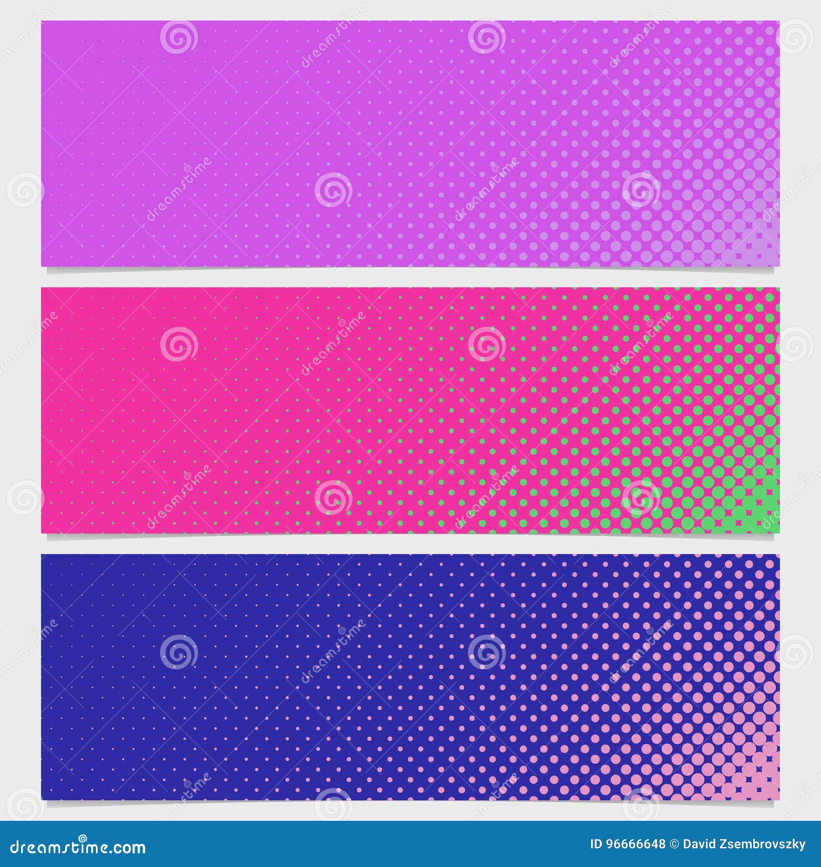 Halftone Dot Pattern Banner Background Set - Vector Graphic from ...