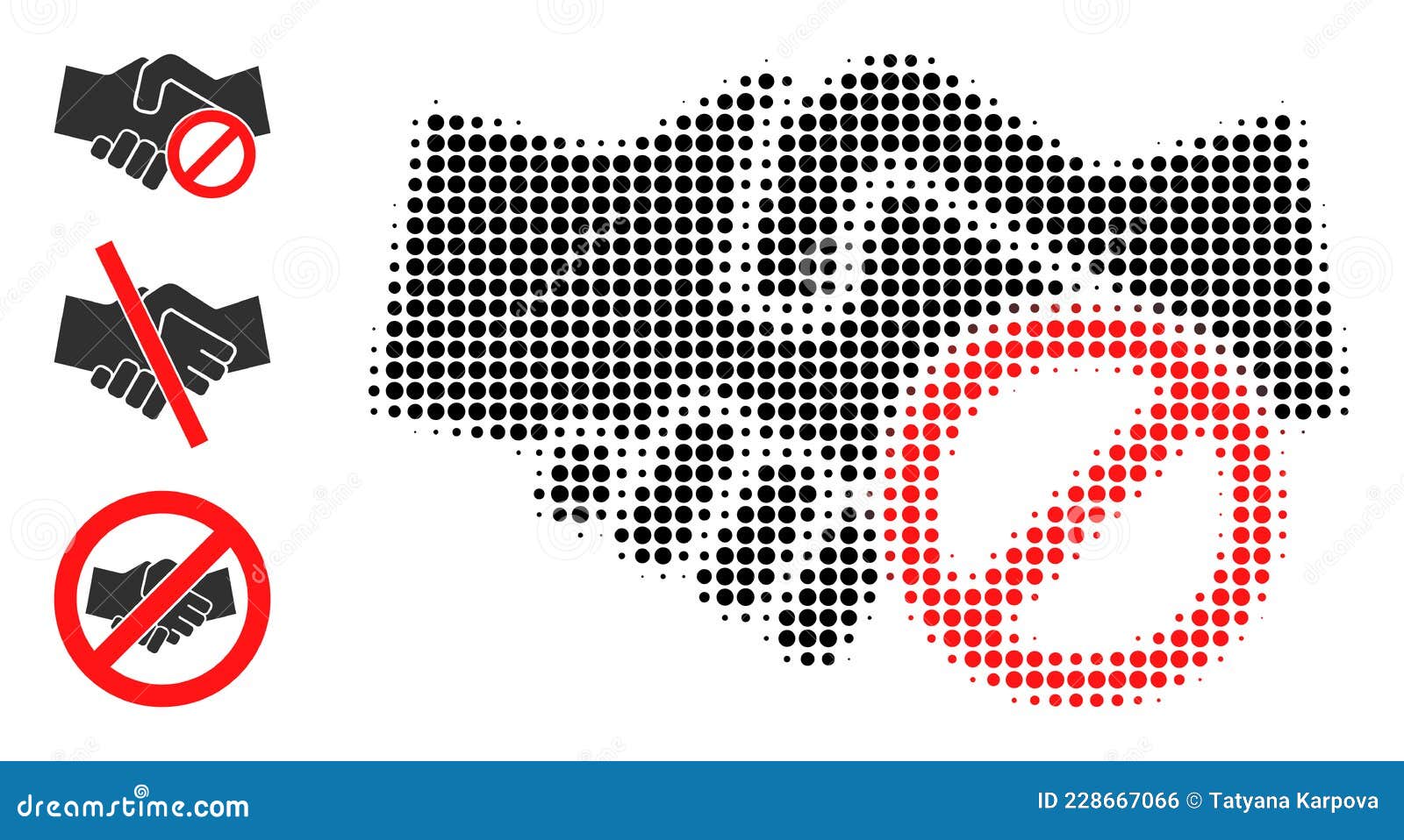 Avoid Handshake Icon - Do Not Touch Hand Icon - Warning Cross Sign ...