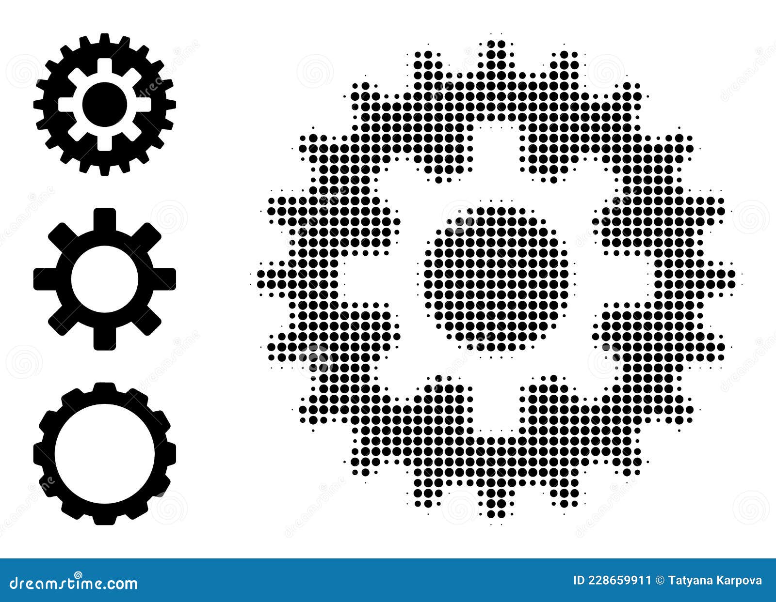 Halftone Dot Vector Cogwheel Icon Stock Vector - Illustration of pixel ...