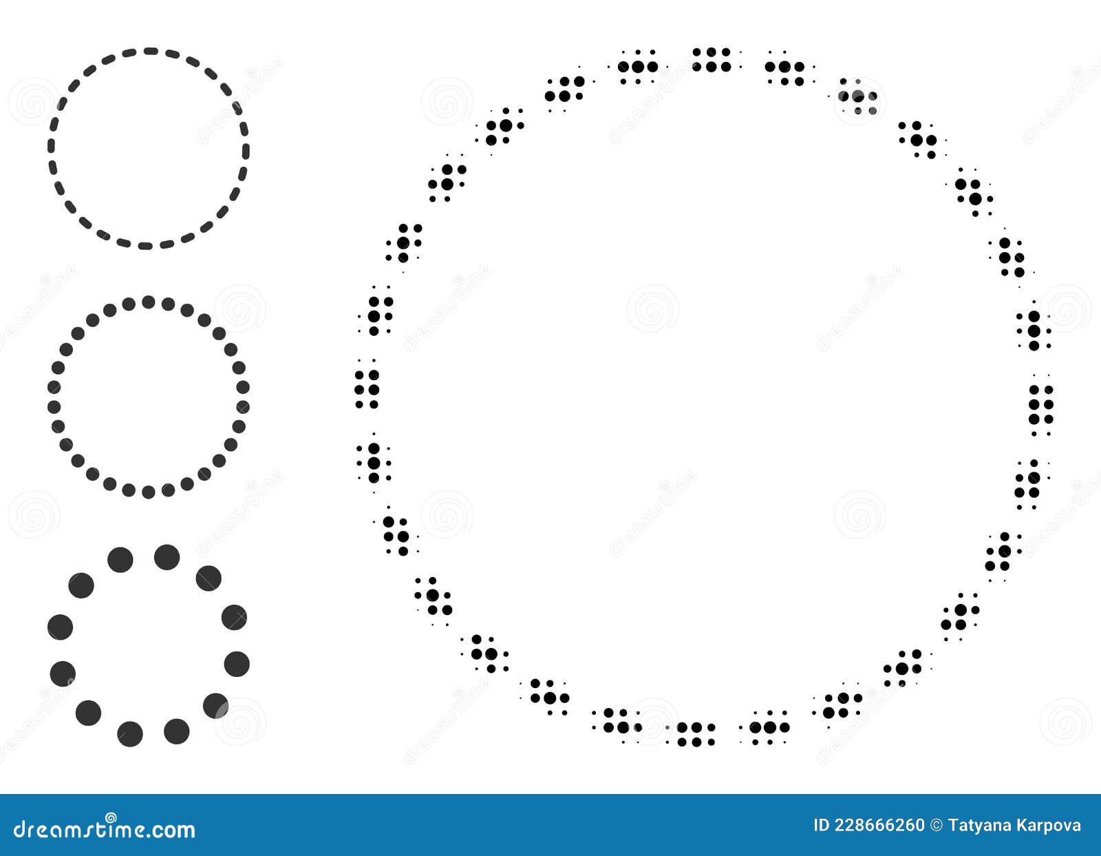 Halftone Dot Vector Dashed Circle Area Icon Stock Vector - Illustration ...