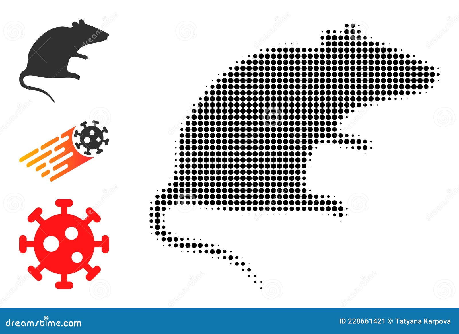 Halftone Dot Vector Rat Icon Stock Vector - Illustration of dots, sign ...