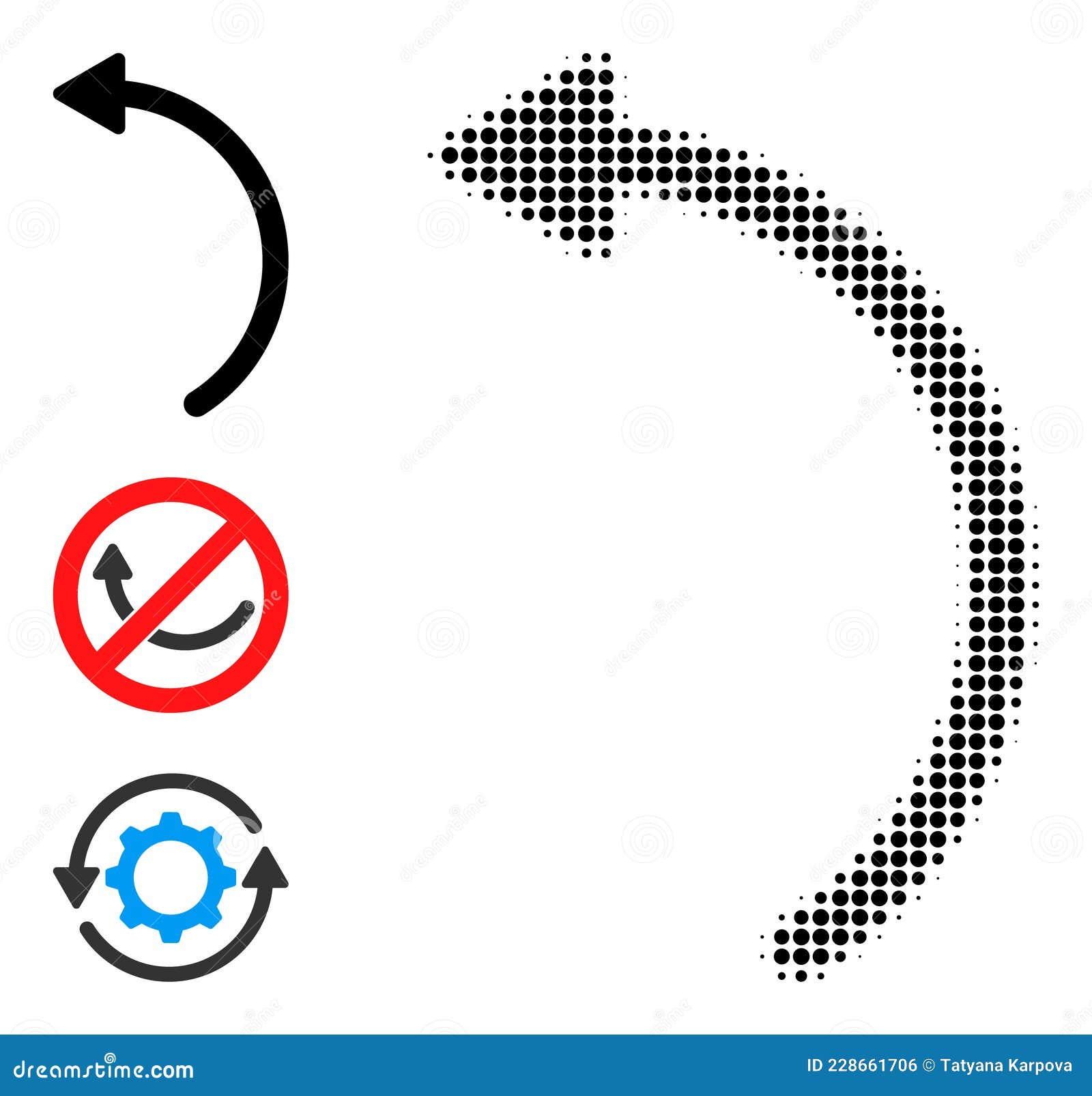 Rotate Left Icon Or Logo In Outline Cartoon Vector | CartoonDealer.com ...