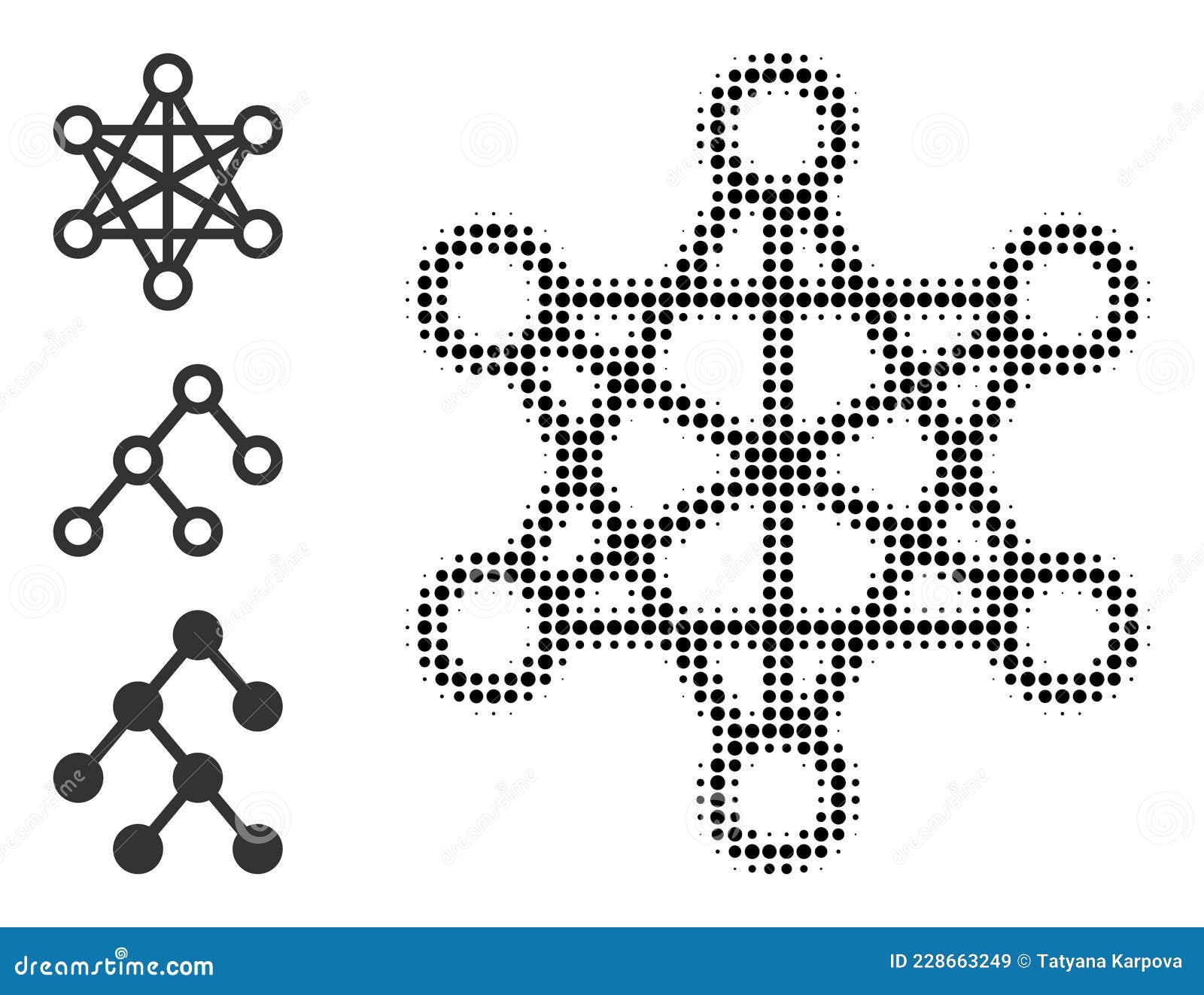 Halftone Dot Vector Star Network Icon | CartoonDealer.com #228663249