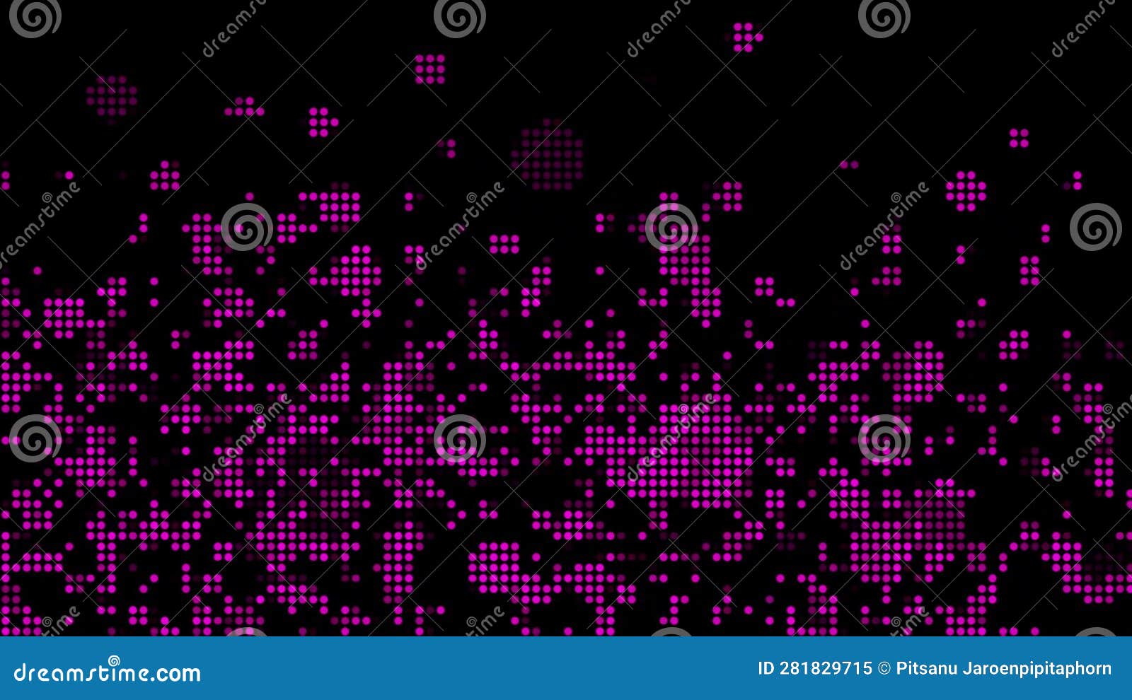 Halftone Dots Abstract Digital Technology Animated Pink Light on Black ...