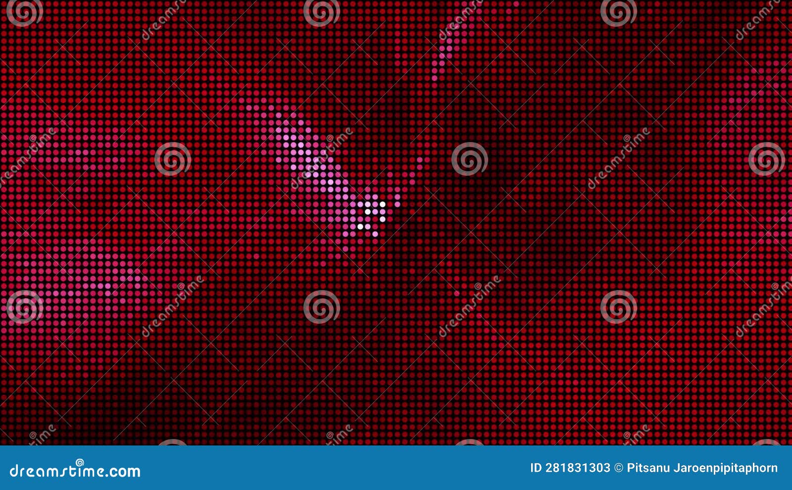 Halftone Dots Abstract Digital Technology Animated Red Light on Red ...