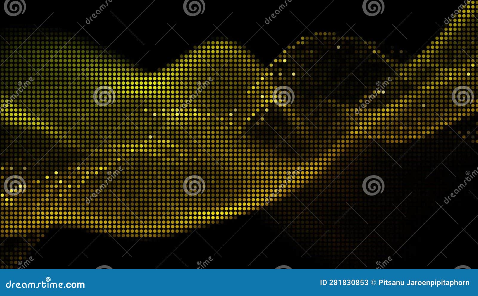 Halftone Dots Abstract Digital Technology Animated Yellow-orange Light ...