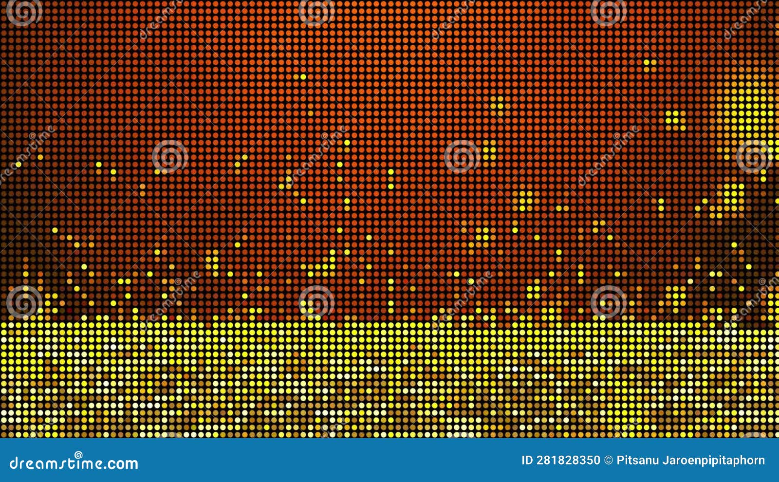 Halftone Dots Abstract Digital Technology Animated Yellow-orange Light ...