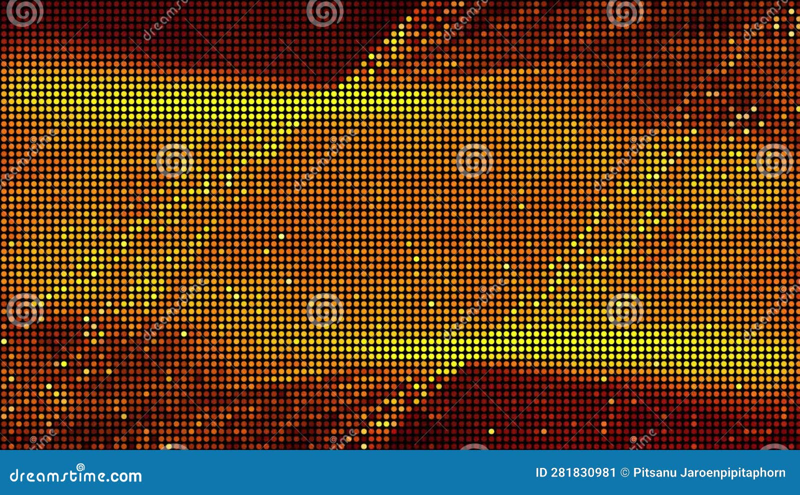 Halftone Dots Abstract Digital Technology Animated Yellow-orange Light ...