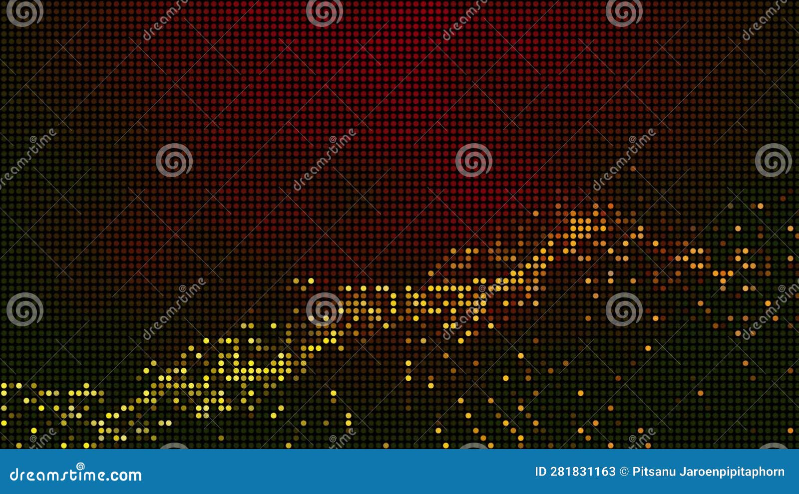Halftone Dots Abstract Digital Technology Animated Yellow-orange Light ...