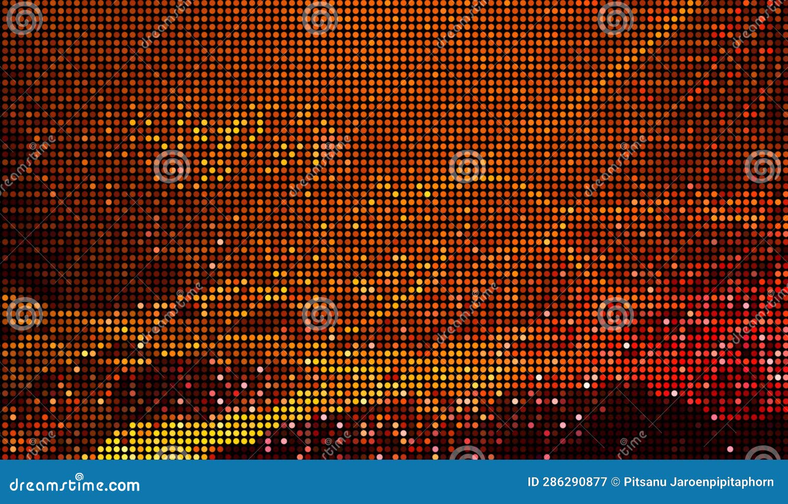 Halftone Dots Abstract Digital Technology Orange-red Light on Red ...