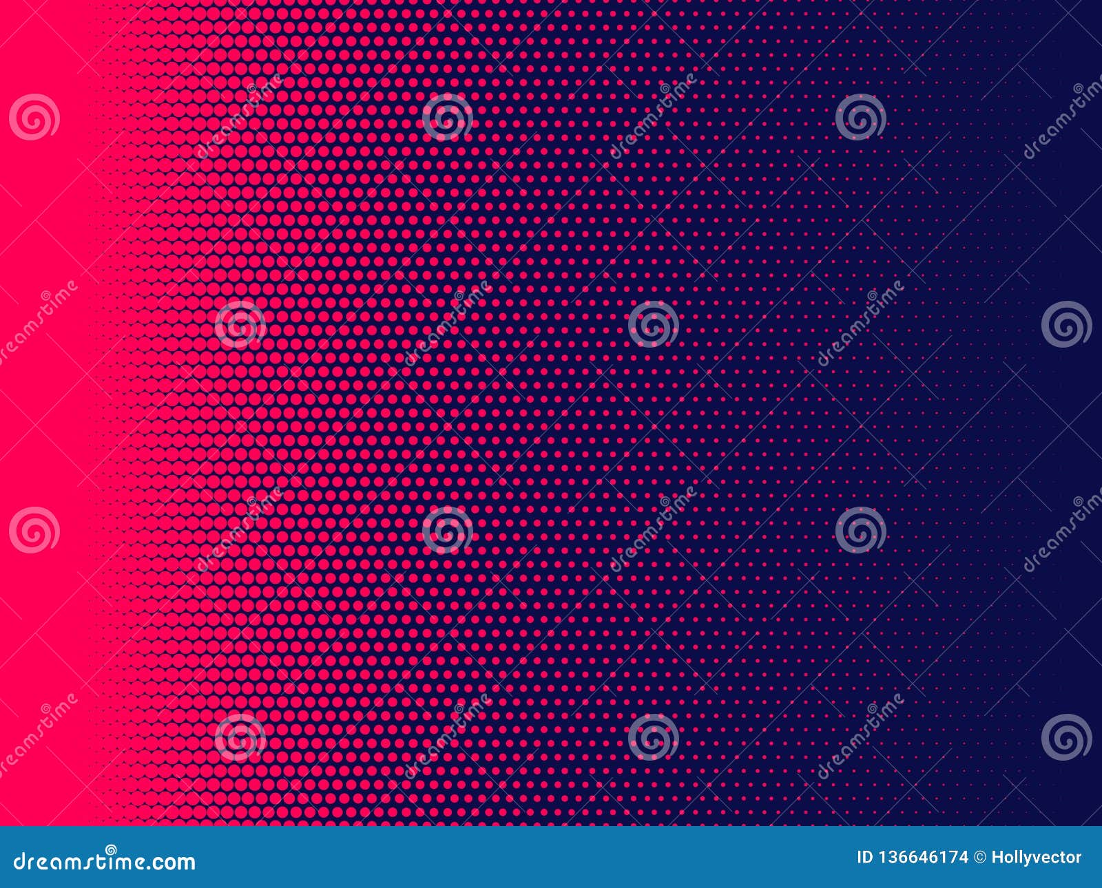 Halftone Dots Background, Magenta and Dark Blue Color, Vector ...